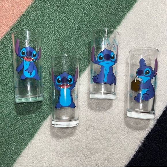 Disney | Dining | Disney Stitch Drinking Glassware Set Of Four | Poshmark